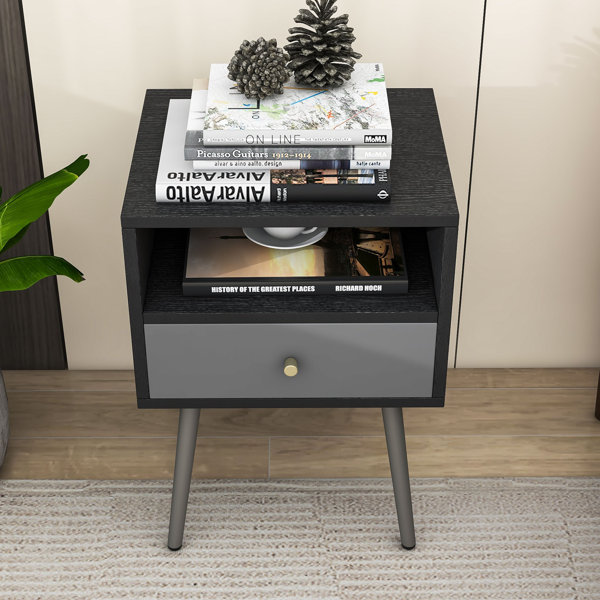 Ebern Designs Drystal Bedside Tables, Nightstand with Drawer for Bedroom | Wayfair